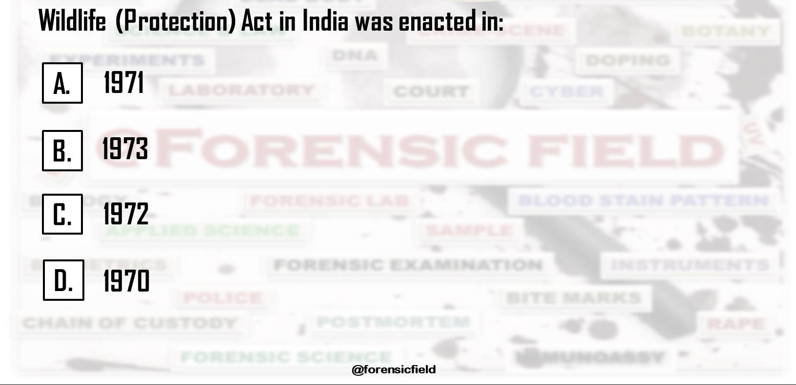 Wild Life Protection act enactment date - Forensic's blog